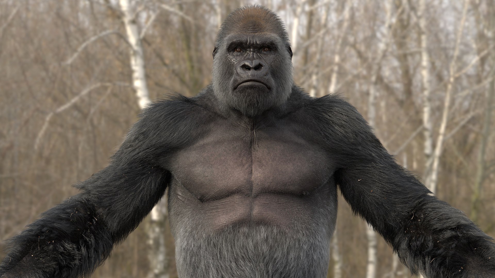 Gorilla Fur Objects 3D Model - TurboSquid 1695616