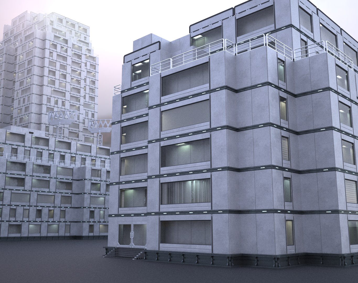 Futuristic Building Model - TurboSquid 1391912