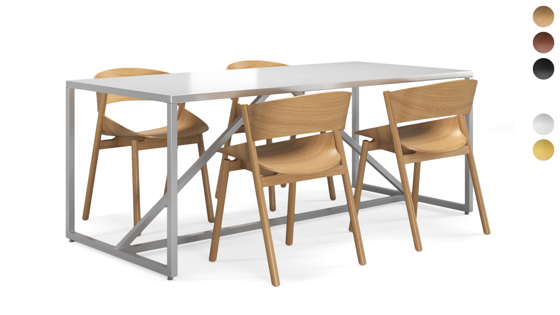 Port Dining Chair Strut75 Large Table 3D Model - TurboSquid 1997611