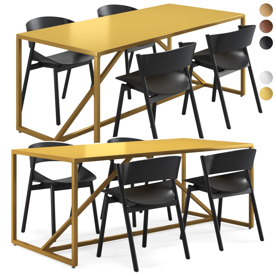 Port Dining Chair Strut75 Large Table 3D Model - TurboSquid 1997611