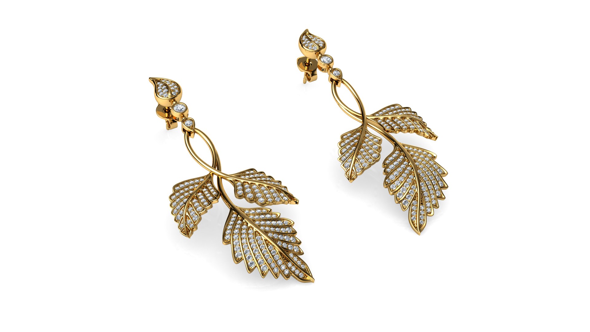 Leaves Earrings Model - TurboSquid 2208159