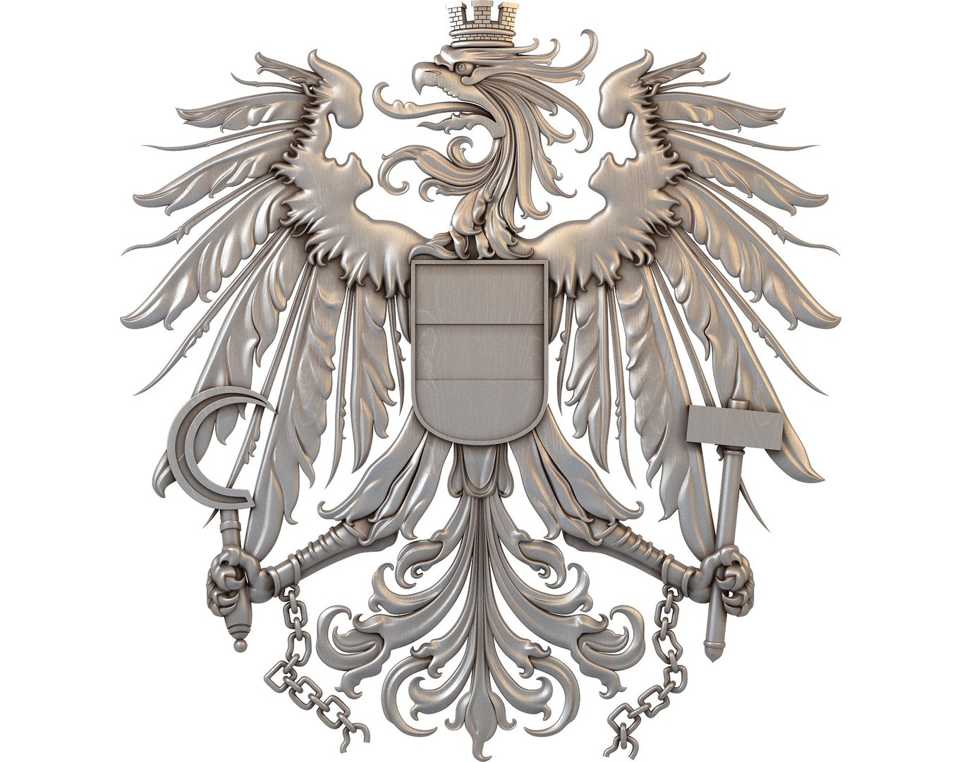 3D Model GR0154 Austrian Coat Of Arms - TurboSquid 1911371