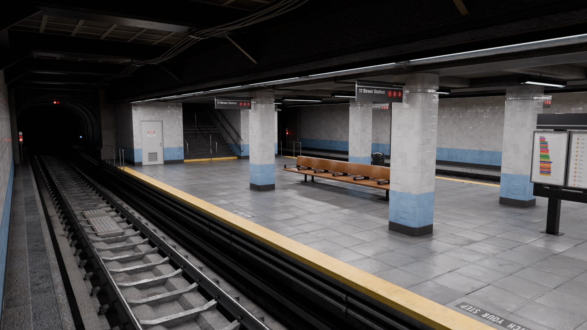 NYC Style Subway Platform 3D - TurboSquid 2196499