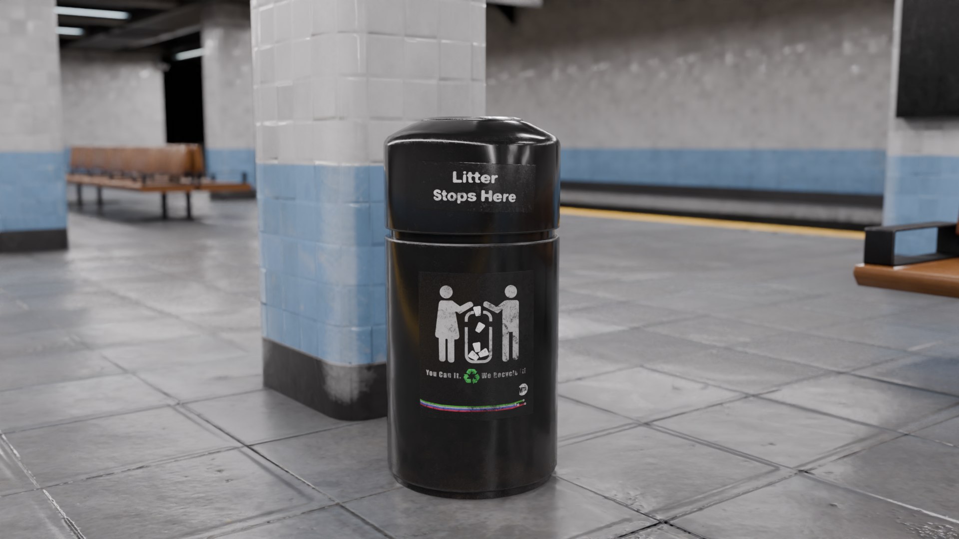 NYC Style Subway Platform 3D - TurboSquid 2196499