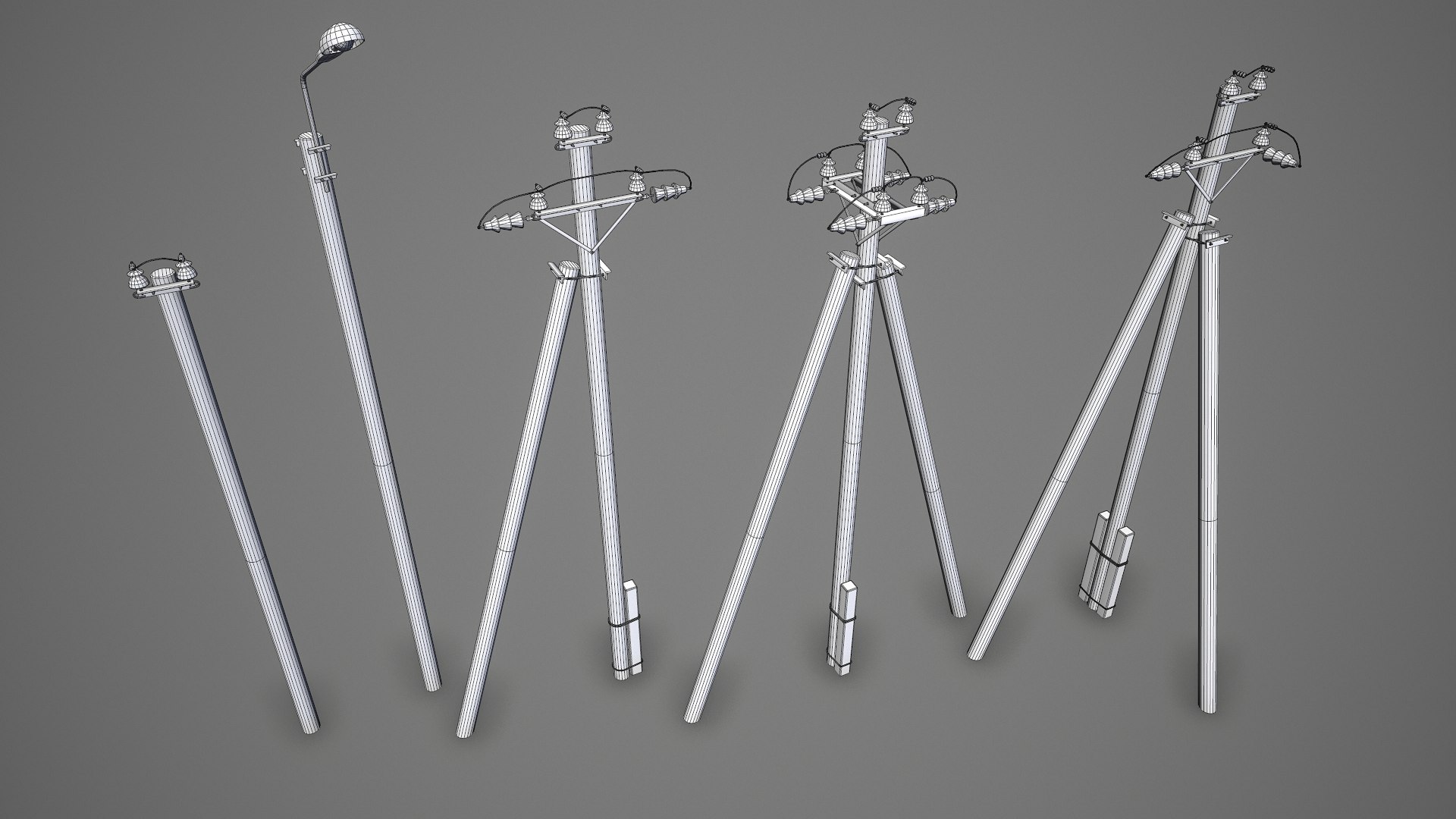 Power lines tree wood 3D model - TurboSquid 1445489