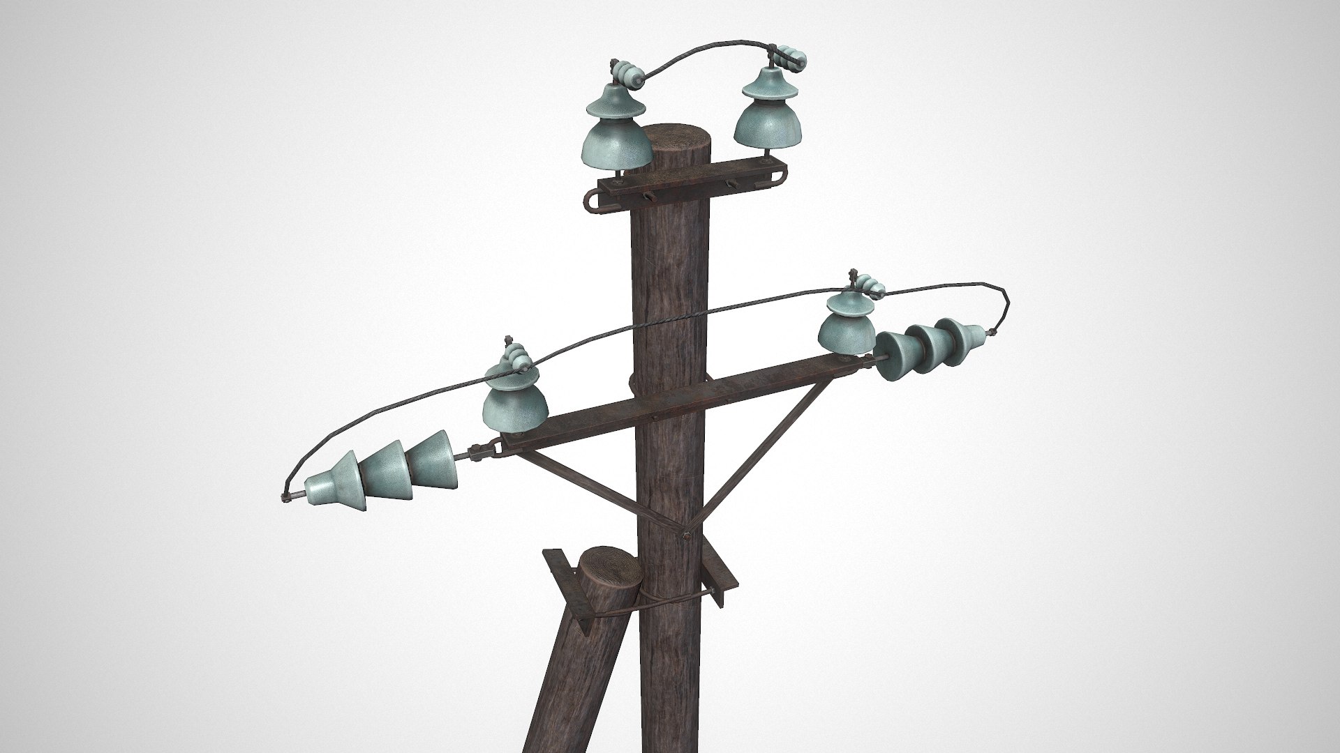 Power lines tree wood 3D model - TurboSquid 1445489