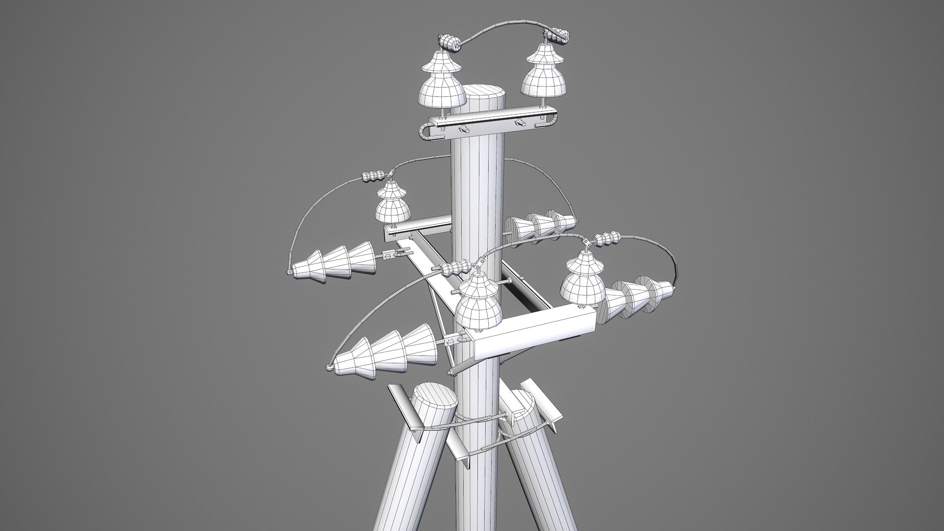 Power lines tree wood 3D model - TurboSquid 1445489