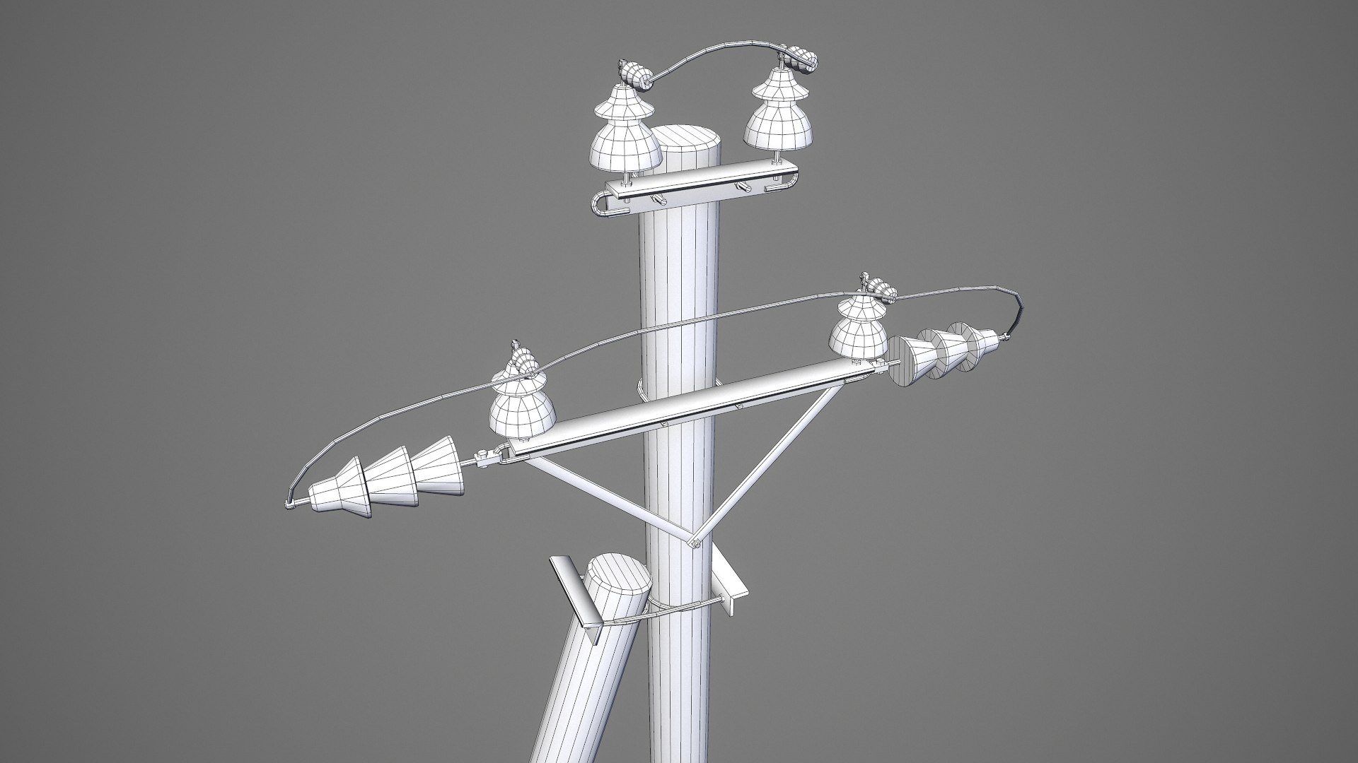 Power lines tree wood 3D model - TurboSquid 1445489