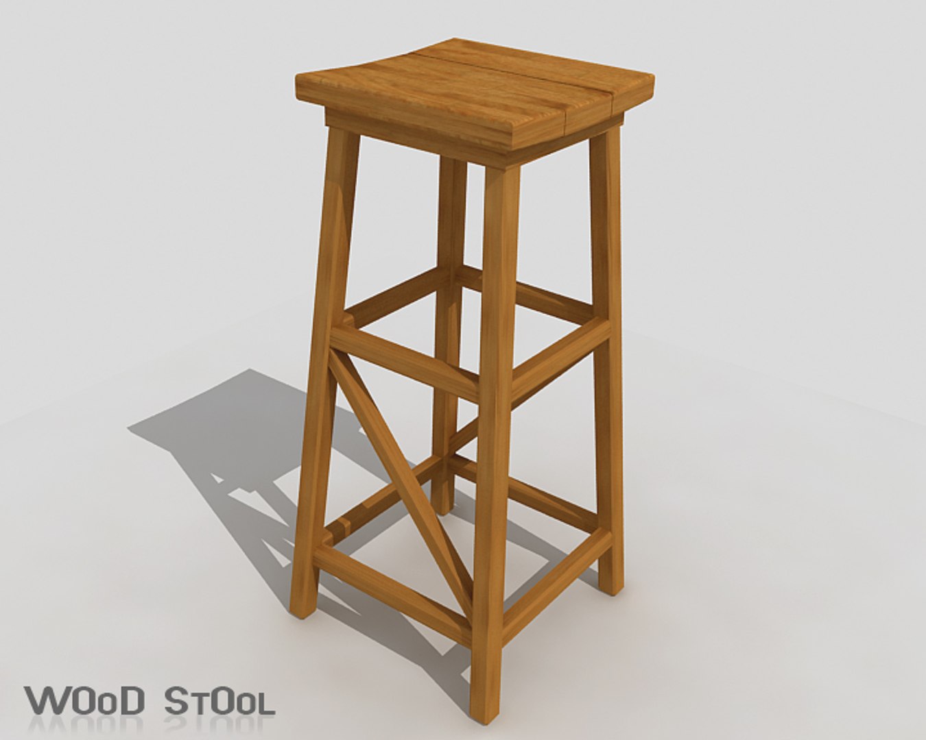 Wood Stool 3ds