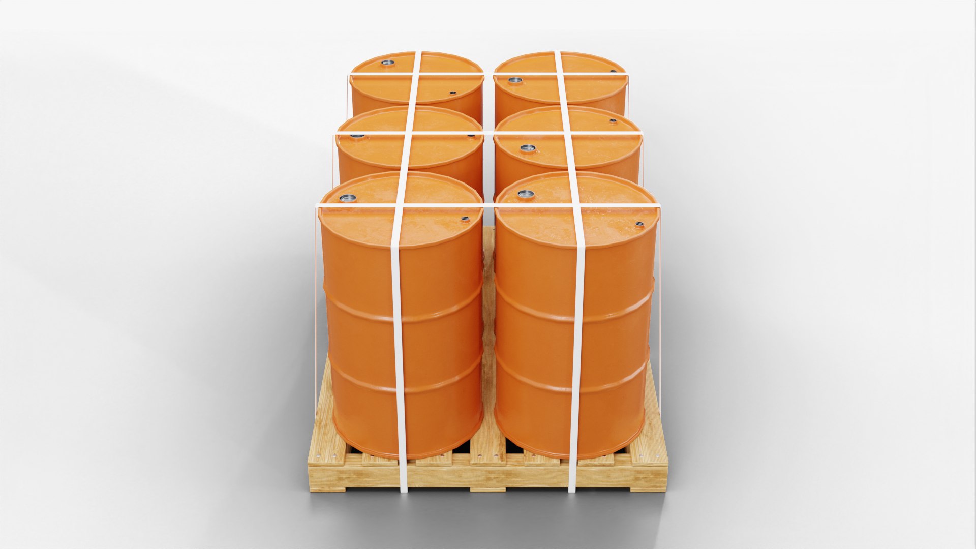 3D Orange Barrels with Pallet - TurboSquid 2175094