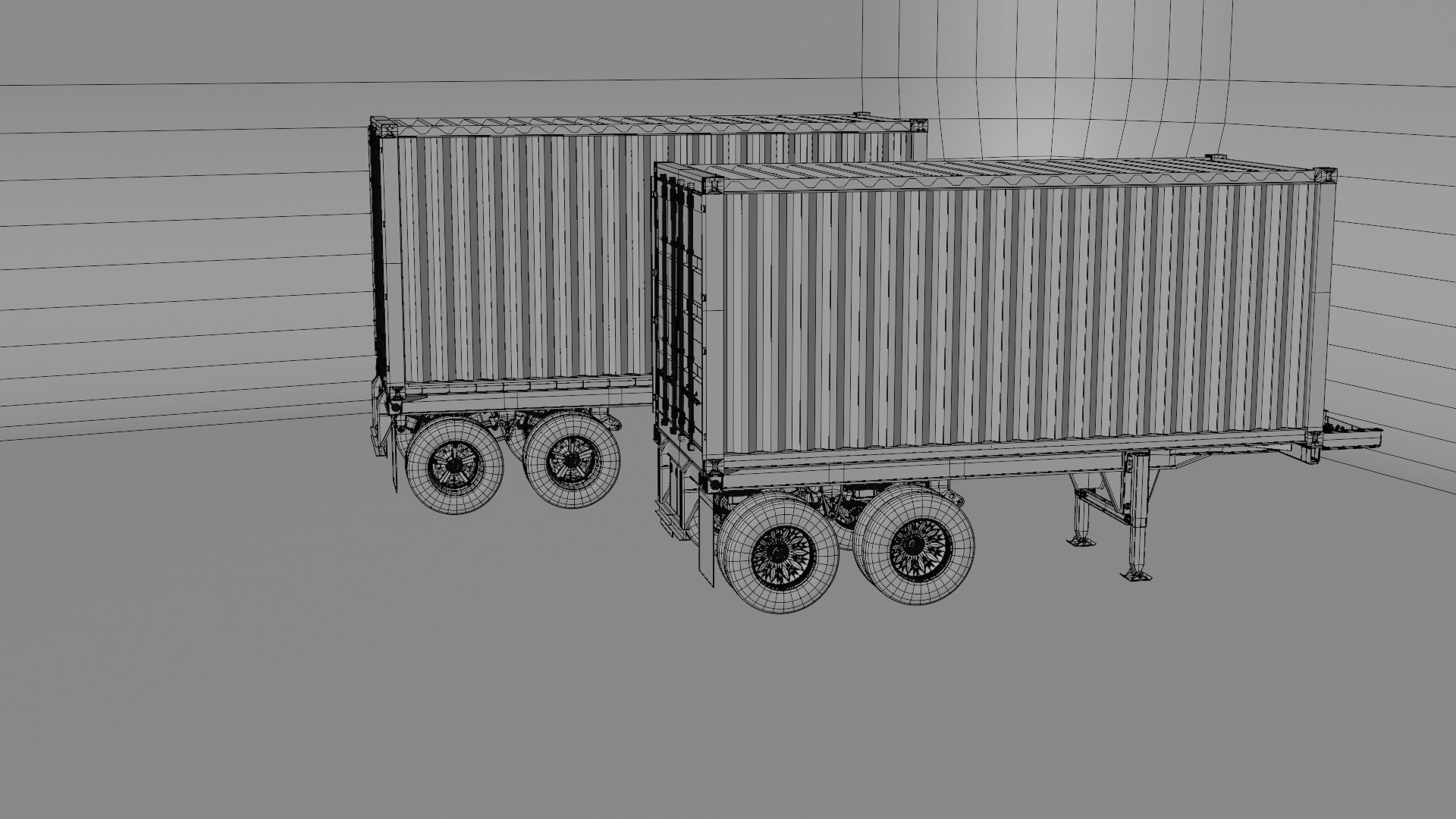 3D Model Container And Trailer 20 - TurboSquid 1807289