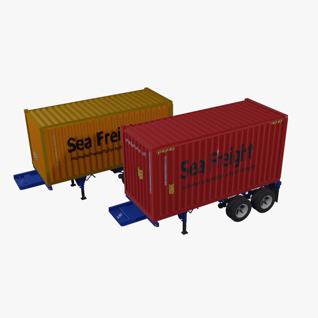 3D Model Container And Trailer 20 - TurboSquid 1807289