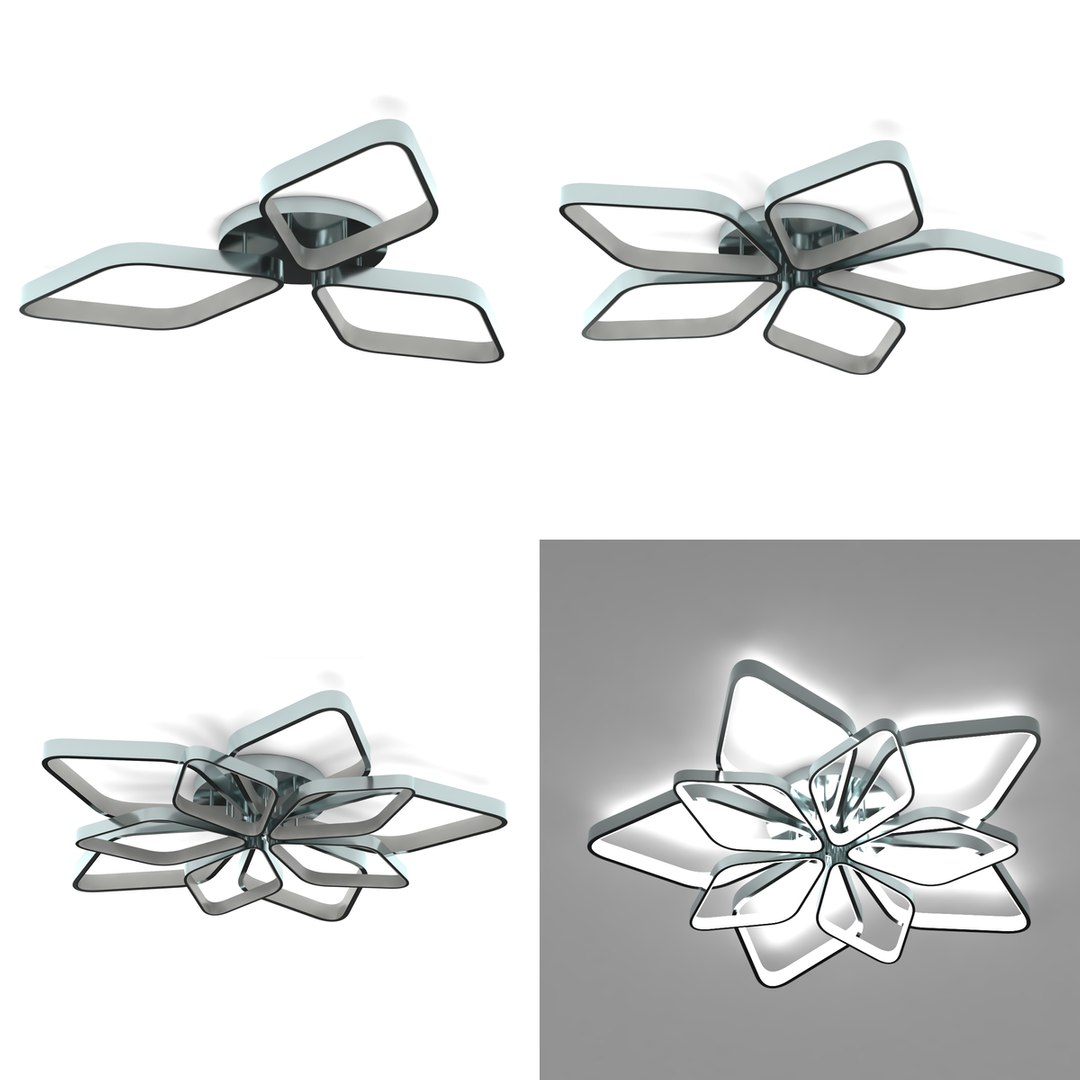 Ceiling light - diamonds lamp with LED collection 3D model - TurboSquid ...