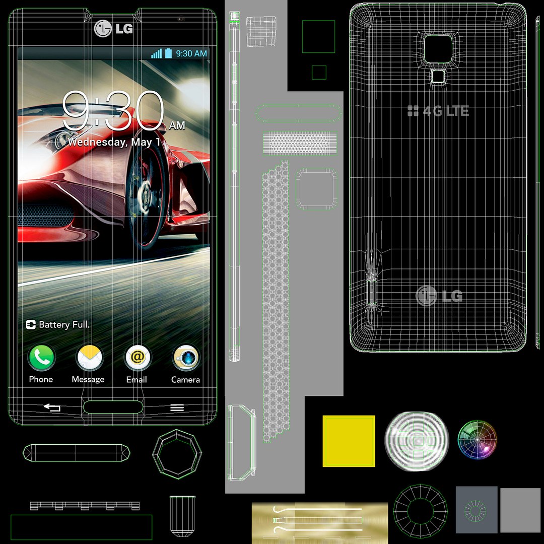 3d Lg Optimus F7 Black Model