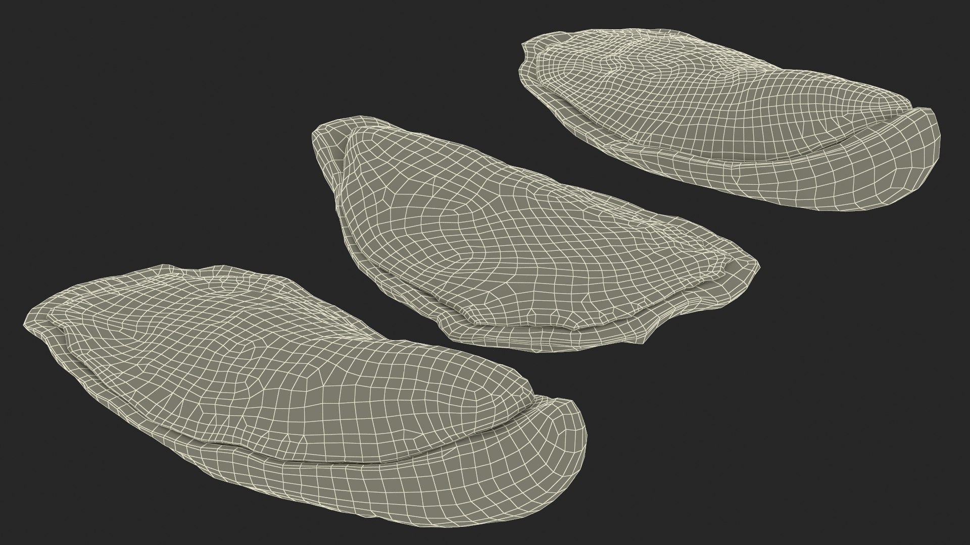3D Three Closed Oysters Model - TurboSquid 2270310