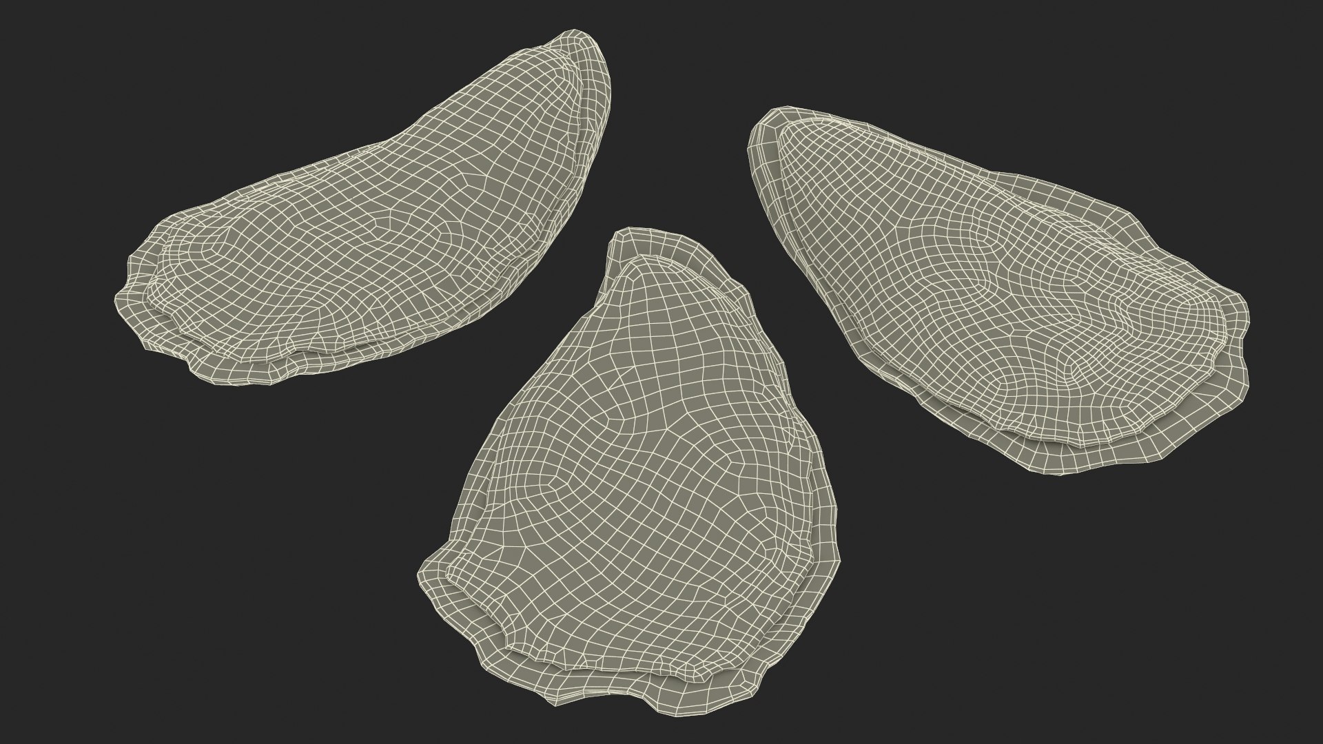 3D Three Closed Oysters Model - TurboSquid 2270310