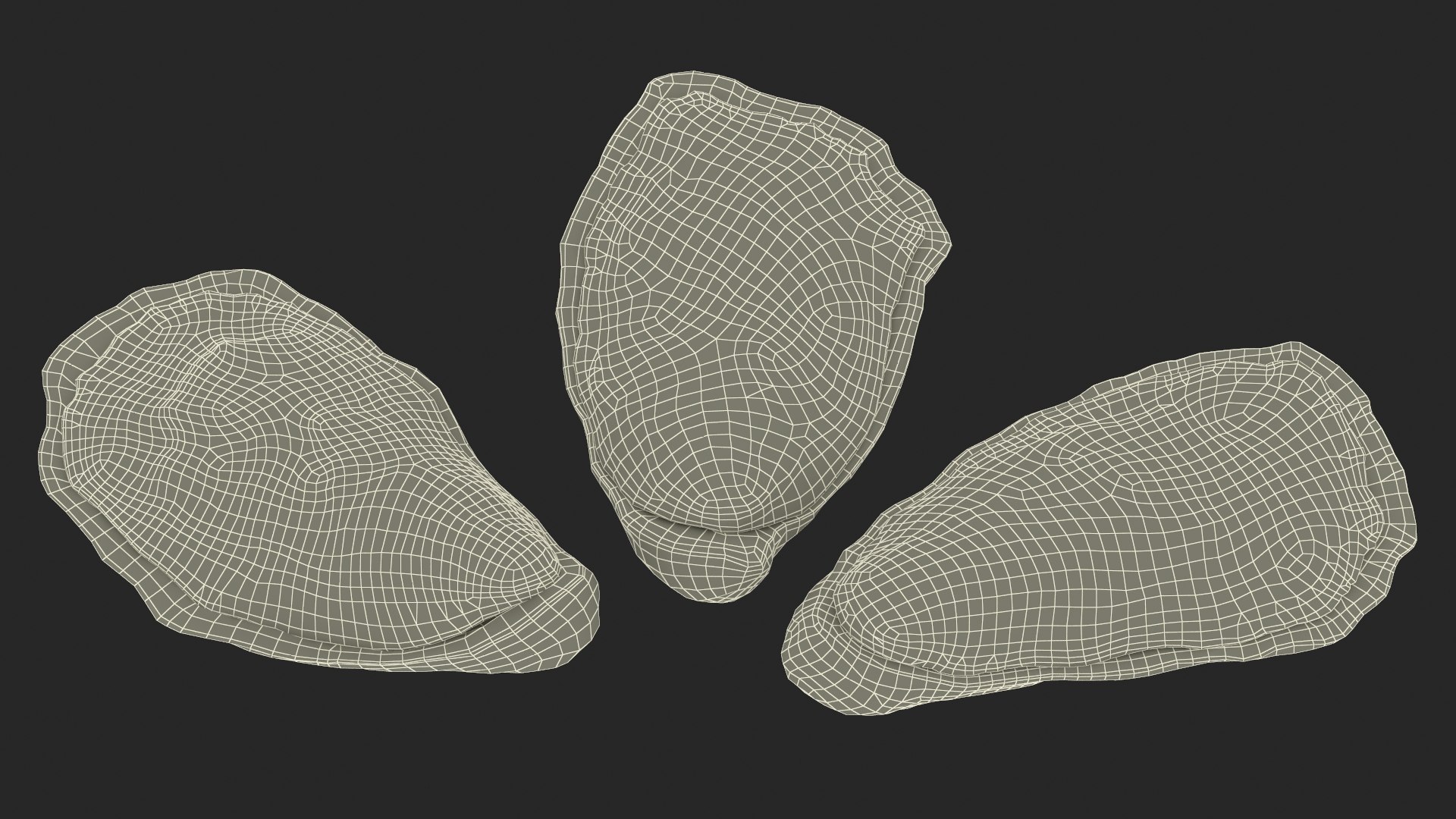 3D Three Closed Oysters Model - TurboSquid 2270310