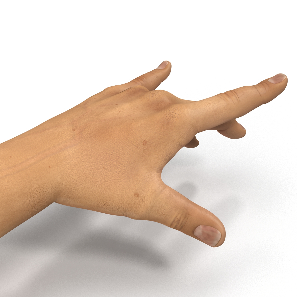 3d man hands 2 rigged