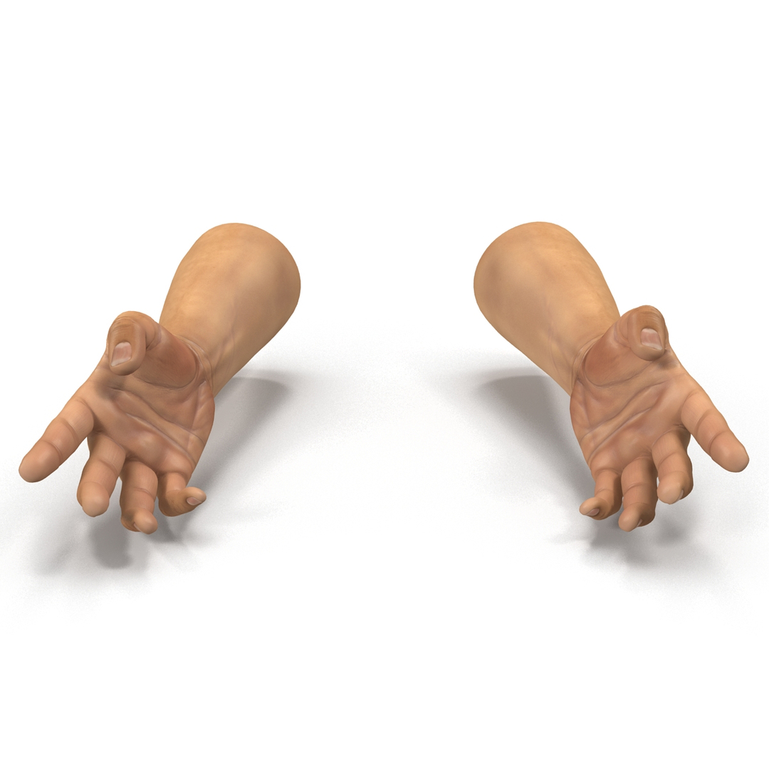 3d man hands 2 rigged
