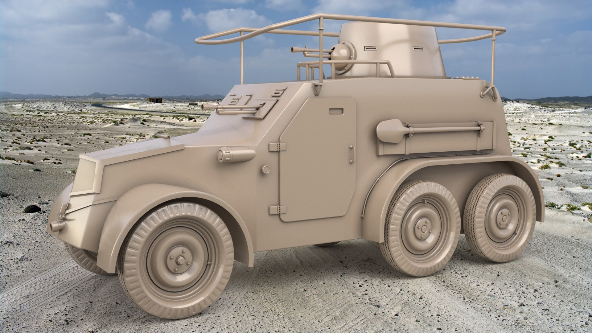 OA Vz 30 Armoured Car German Clay Vray 3D - TurboSquid 1738274