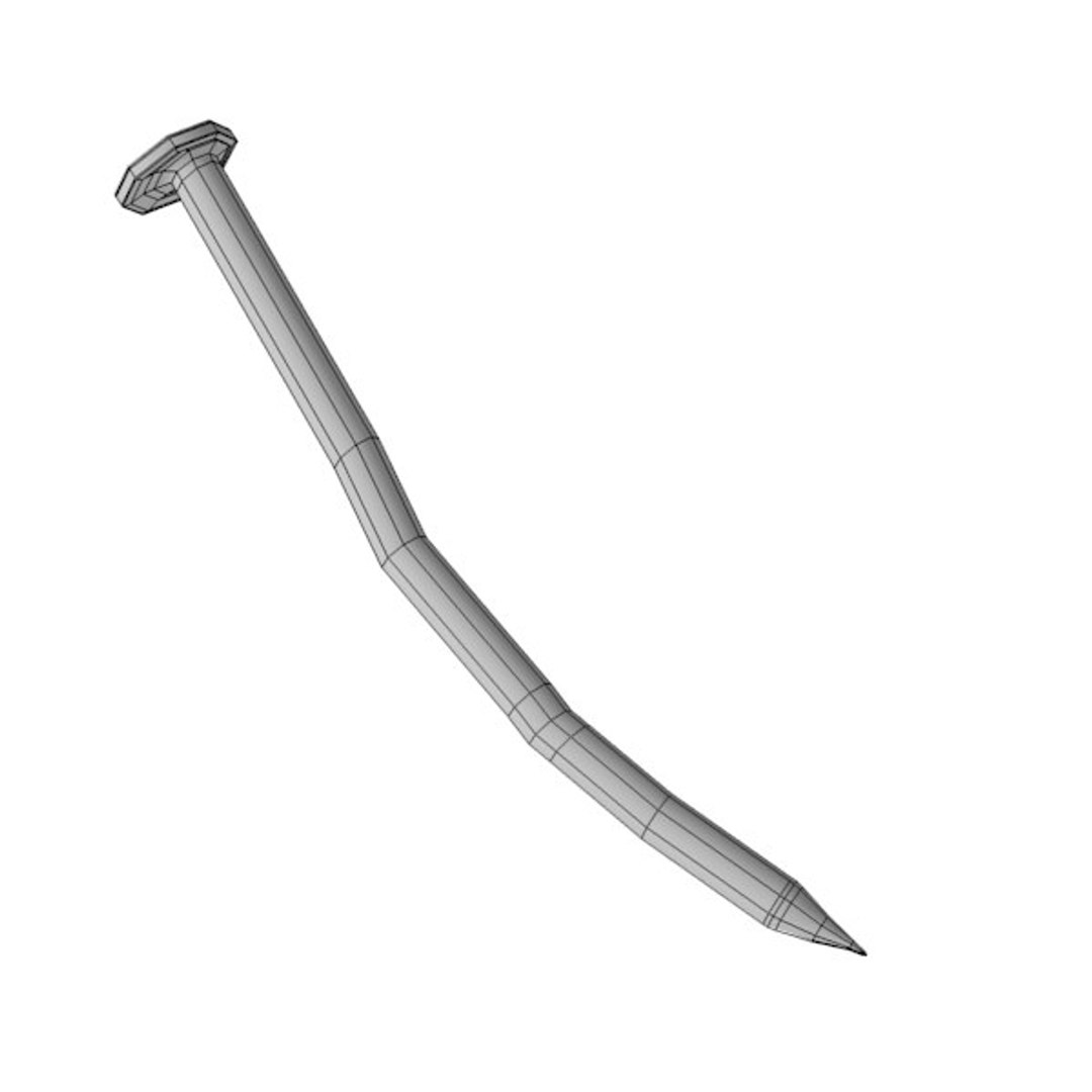 3d model bended nail