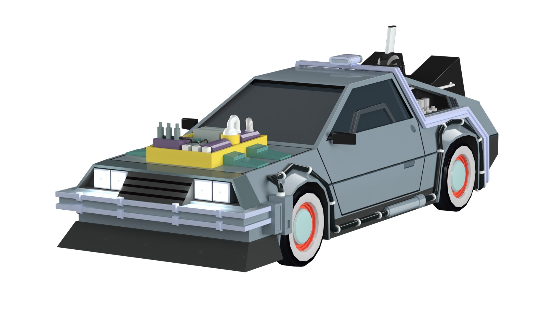 3D Car Back To The Future Low-poly - TurboSquid 1734623