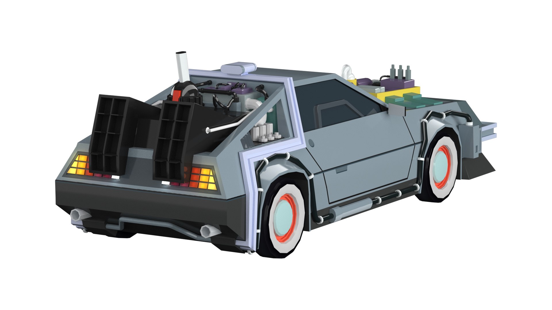 3D Car Back To The Future Low-poly - TurboSquid 1734623
