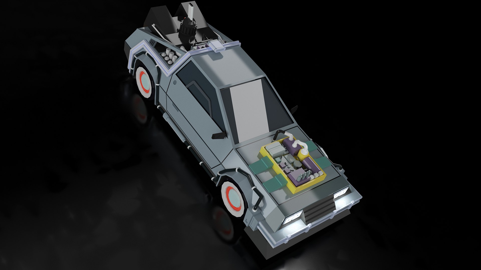 3D Car Back To The Future Low-poly - TurboSquid 1734623
