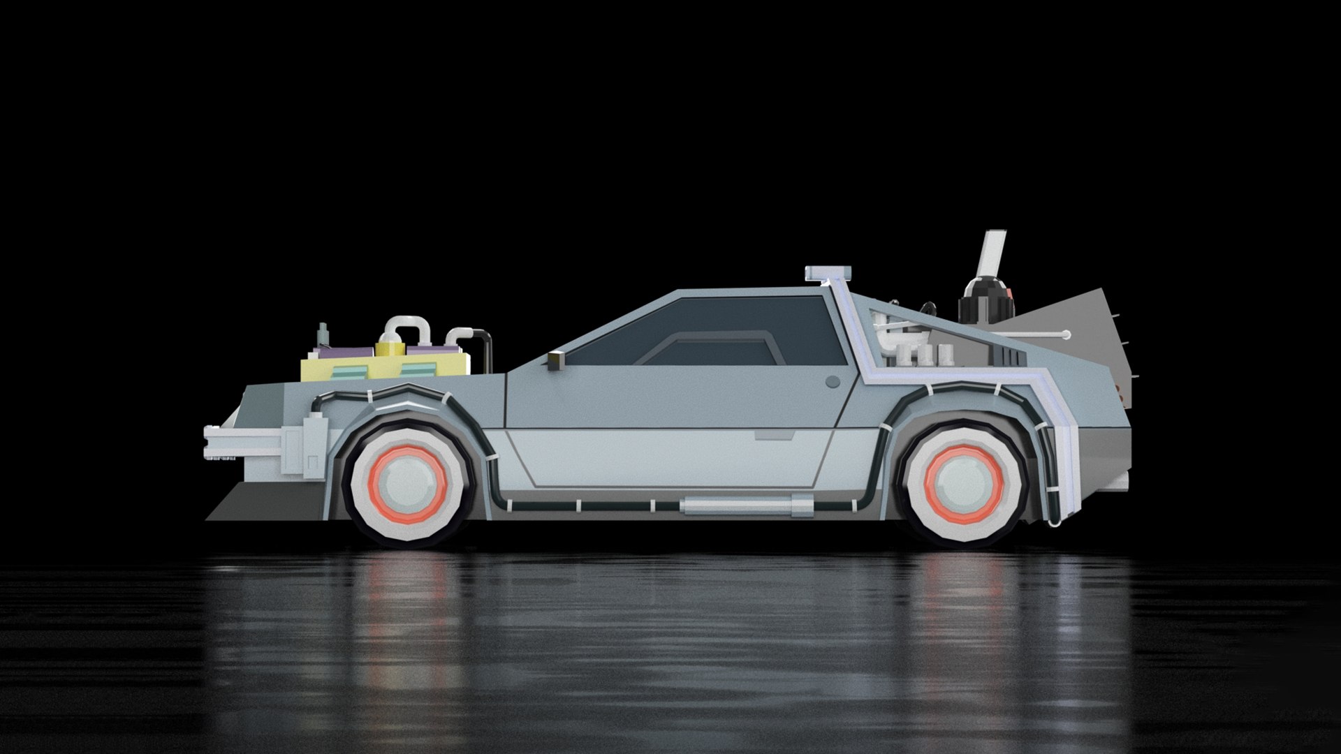 3D Car Back To The Future Low-poly - TurboSquid 1734623