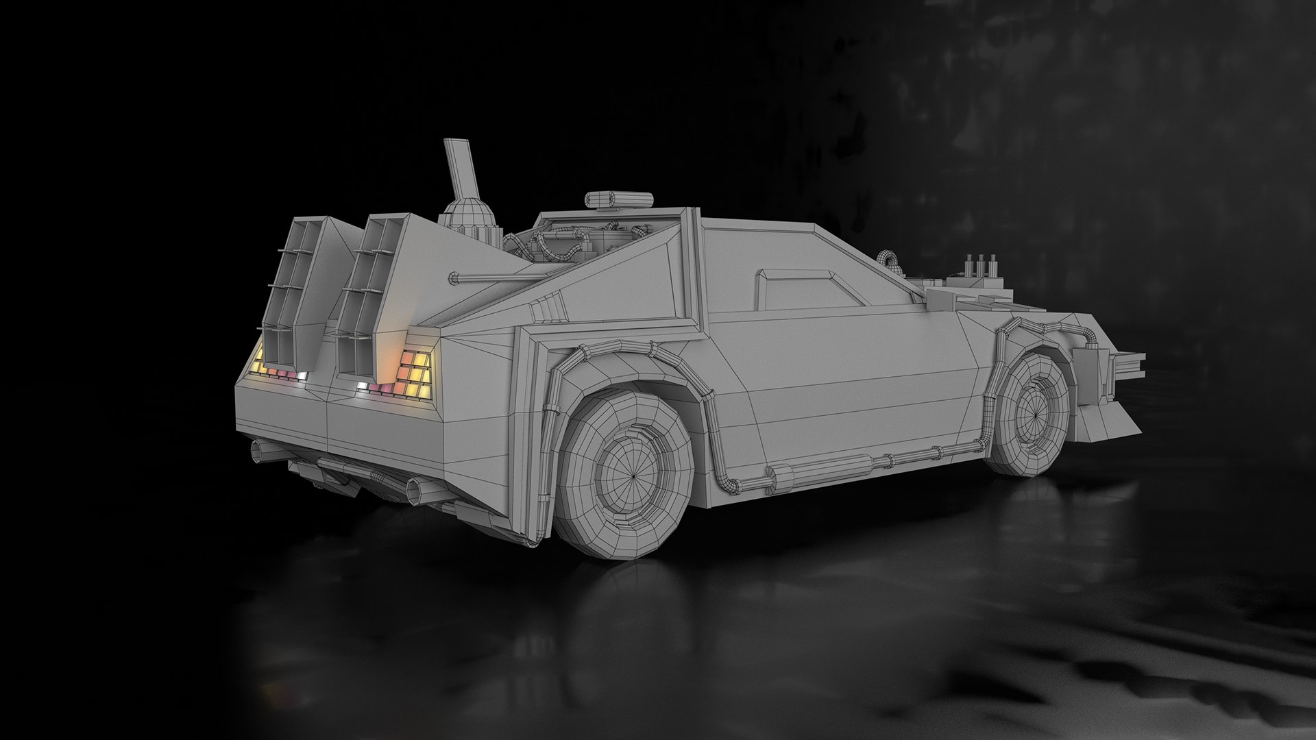 3D Car Back To The Future Low-poly - TurboSquid 1734623