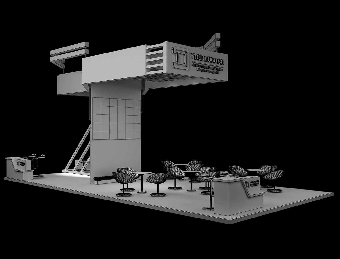 3D model Booth Exhibition Stand a628 - TurboSquid 1982536