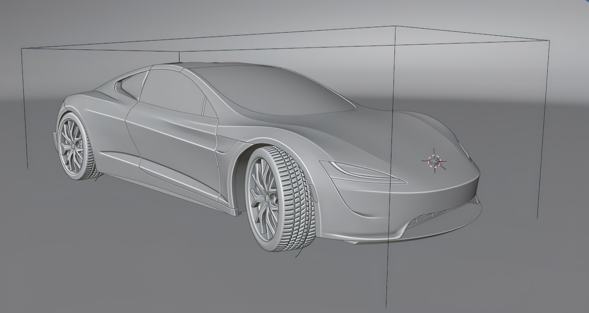 3D Blue Tesla Roadster Full 3d Signed By Elon Musk Animated Assembly ...