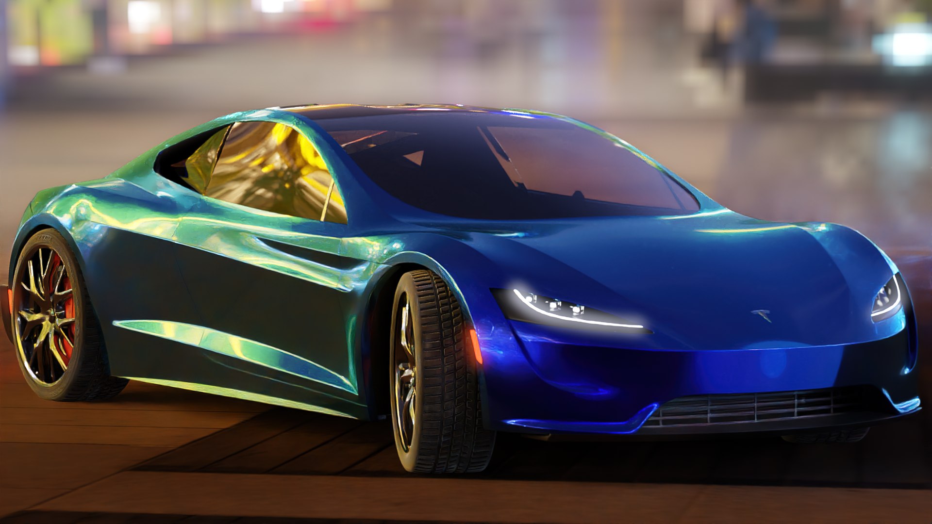 3D Blue Tesla Roadster Full 3d Signed By Elon Musk Animated Assembly ...