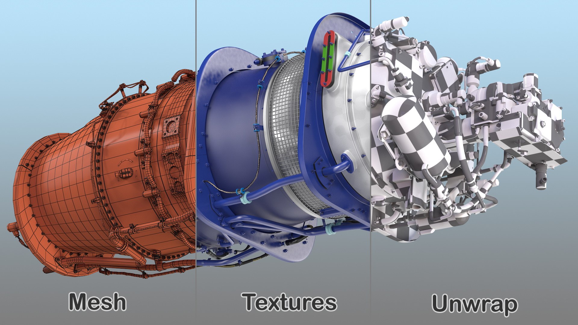 3D turboshaft engine - TurboSquid 1486521