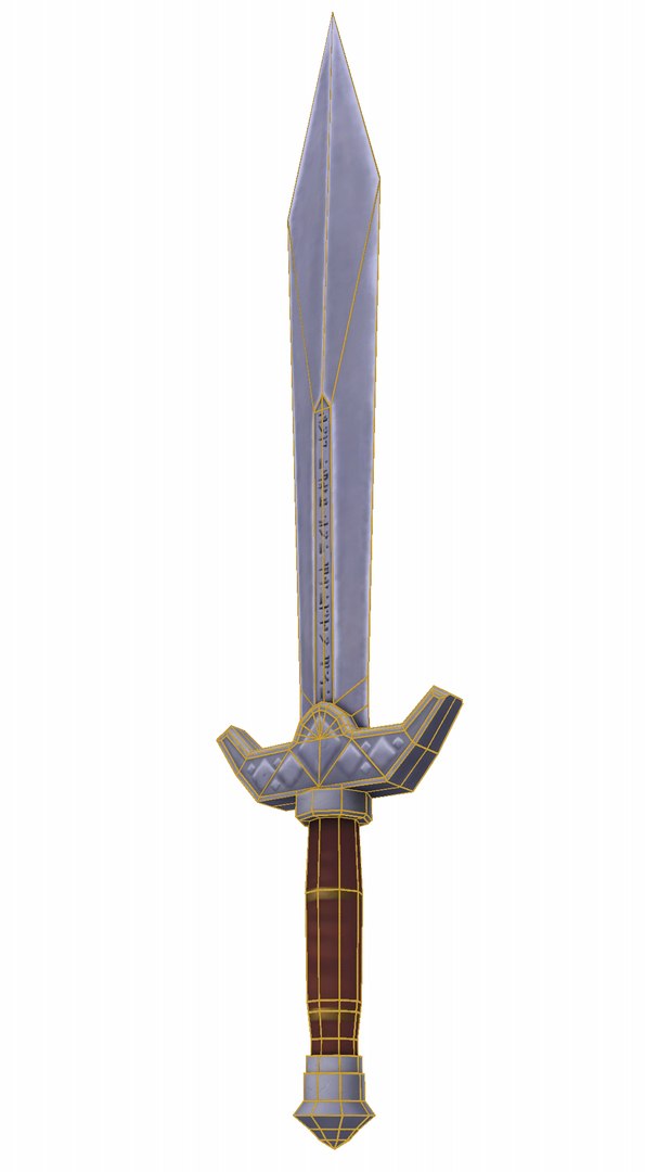 3dsmax runic sword hand painted