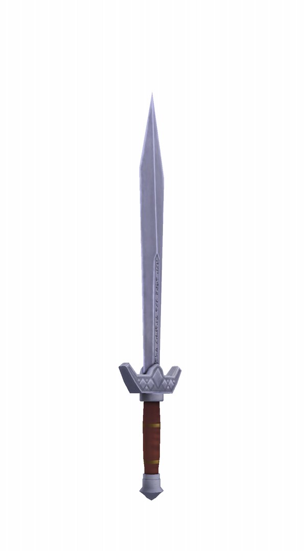 3dsmax runic sword hand painted