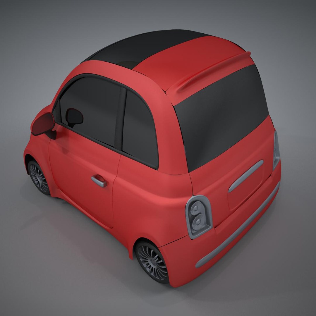 3d Cartoon Compact Car Model