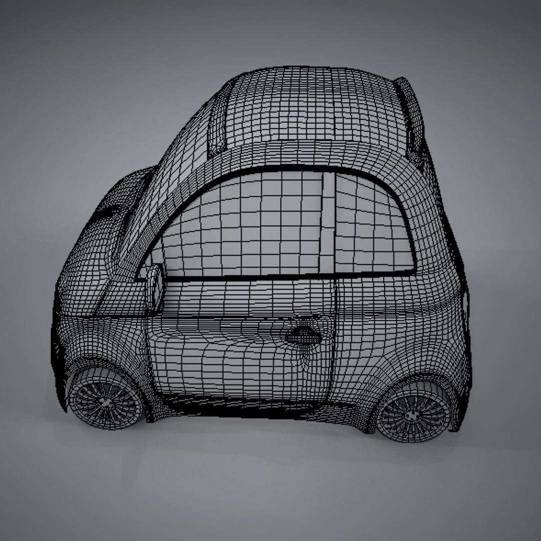 3d Cartoon Compact Car Model