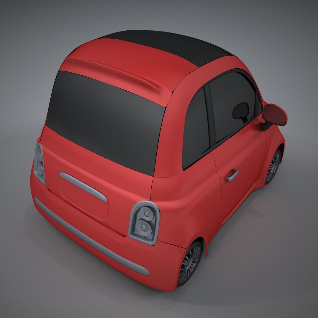 3d Cartoon Compact Car Model