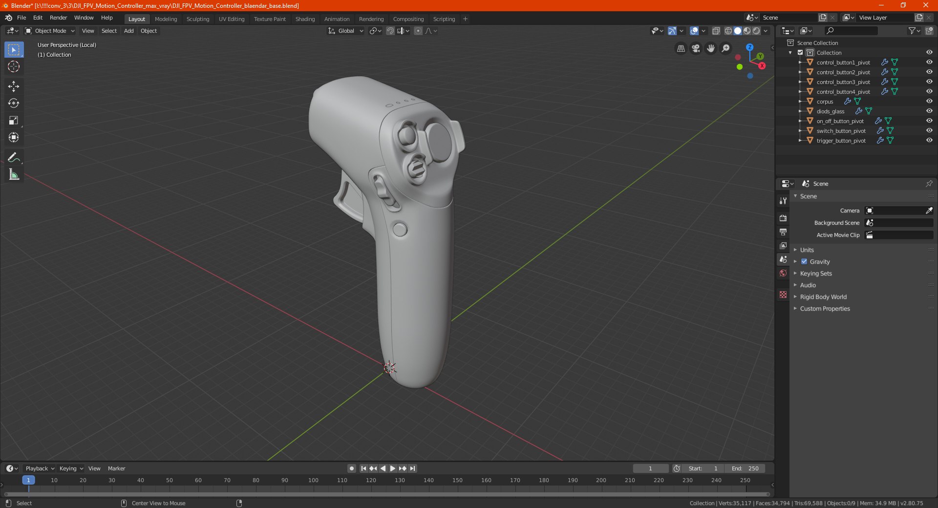 DJI FPV Motion Controller 3D model - TurboSquid 1723133