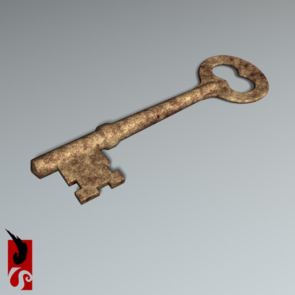 rusted skeleton key 3d model