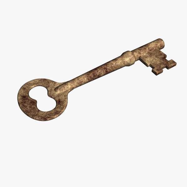 rusted skeleton key 3d model