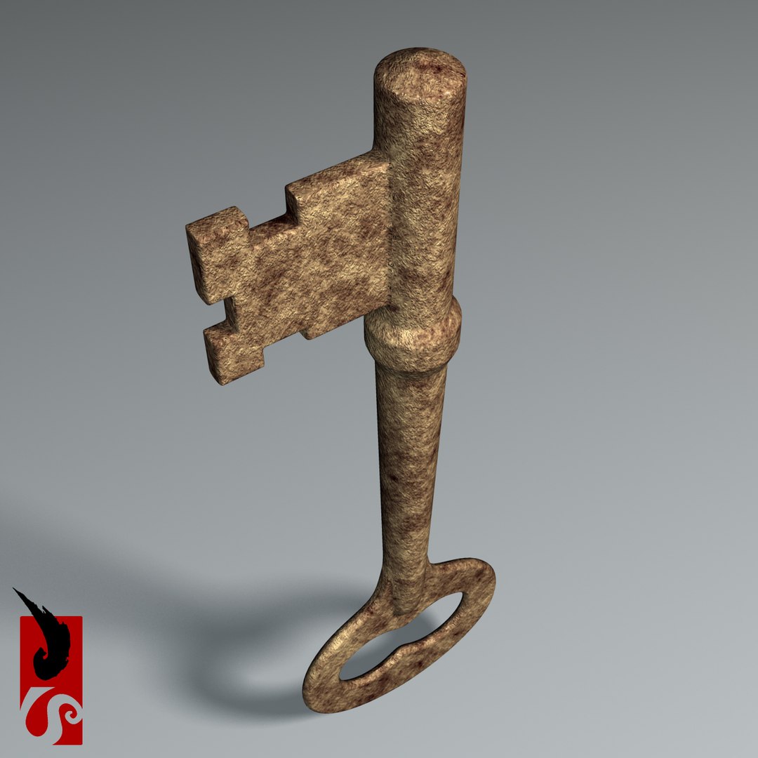 Rusted Skeleton Key 3d Model
