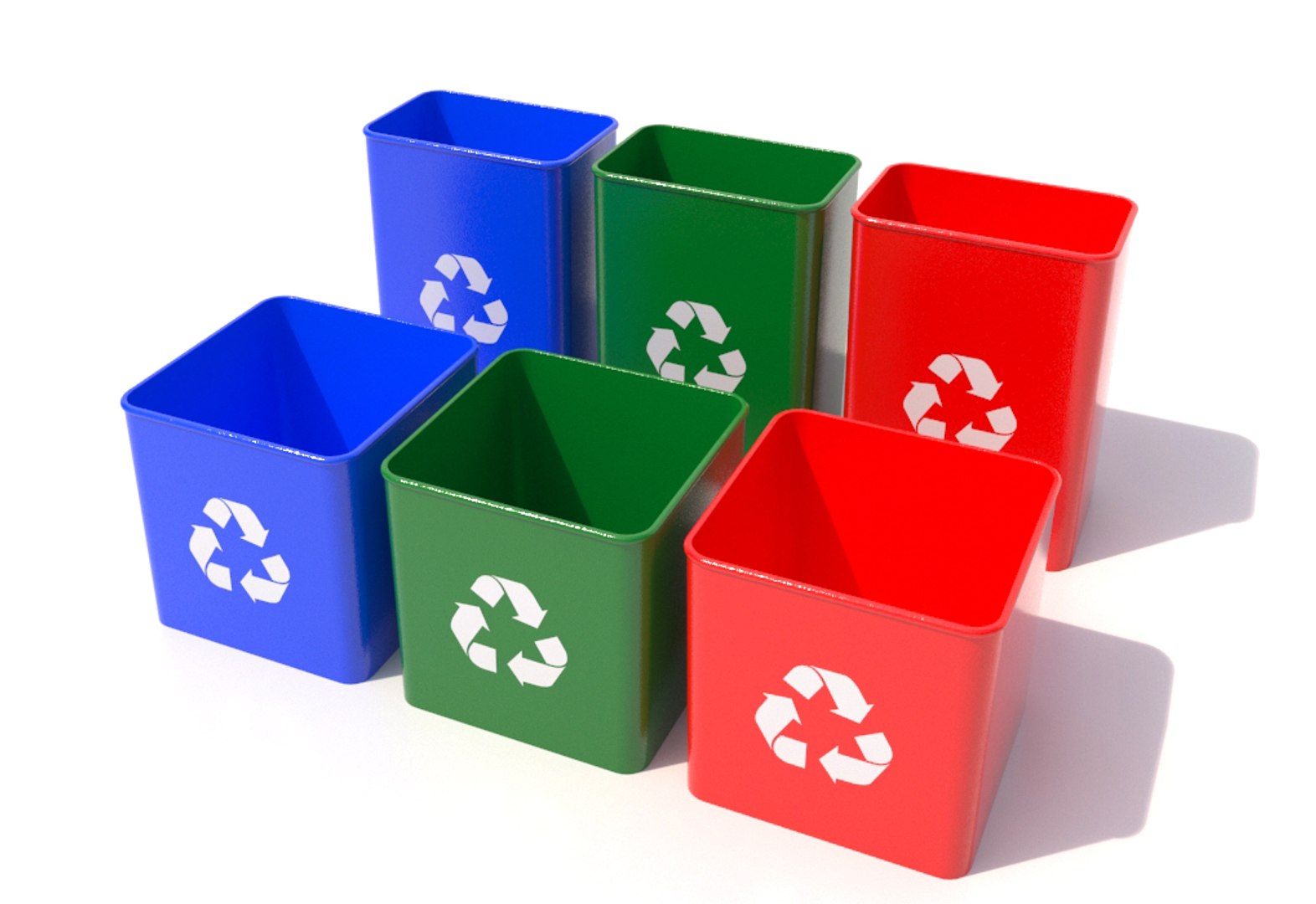 3d Recycle Bins Model