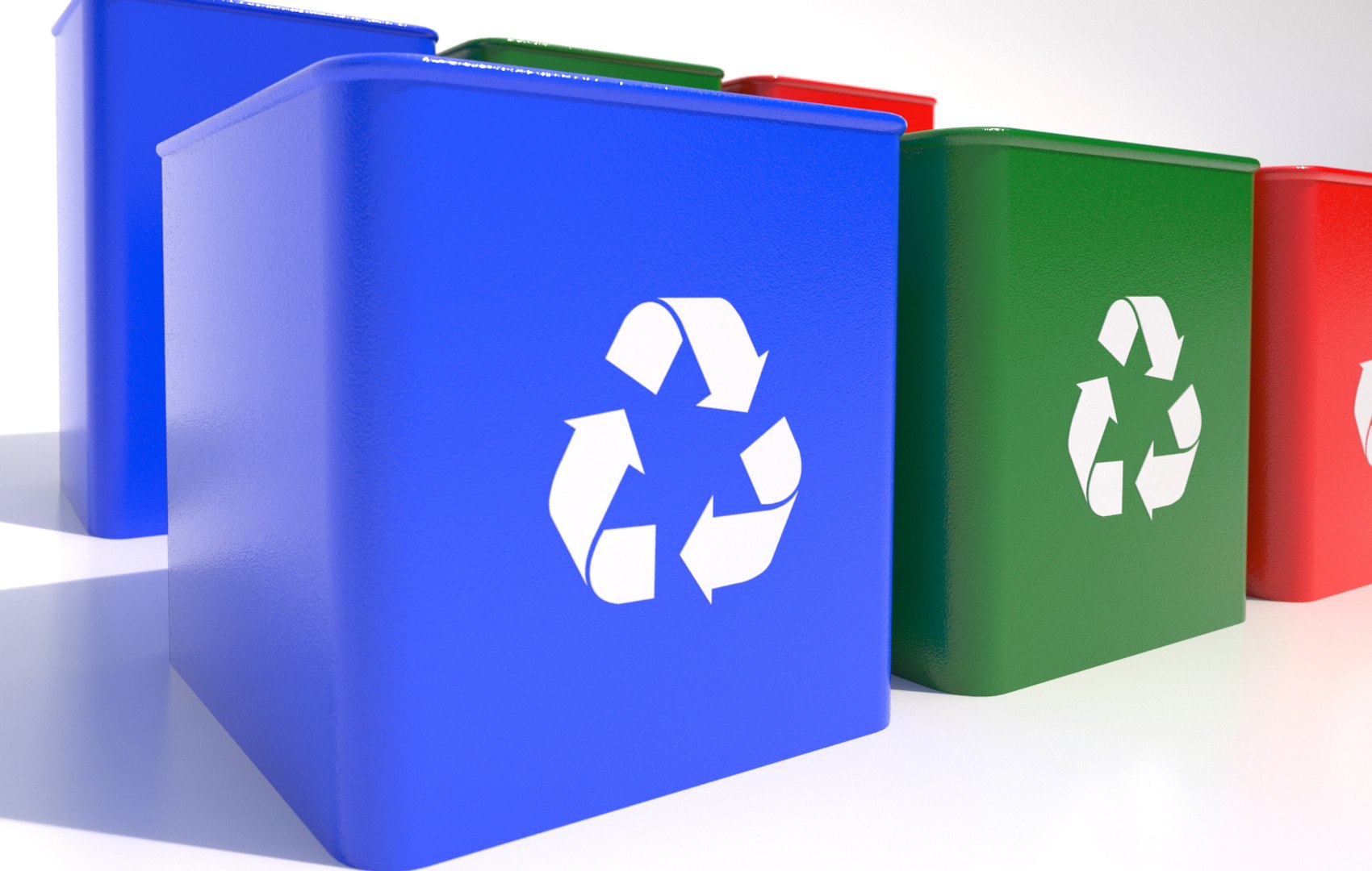 3d Recycle Bins Model
