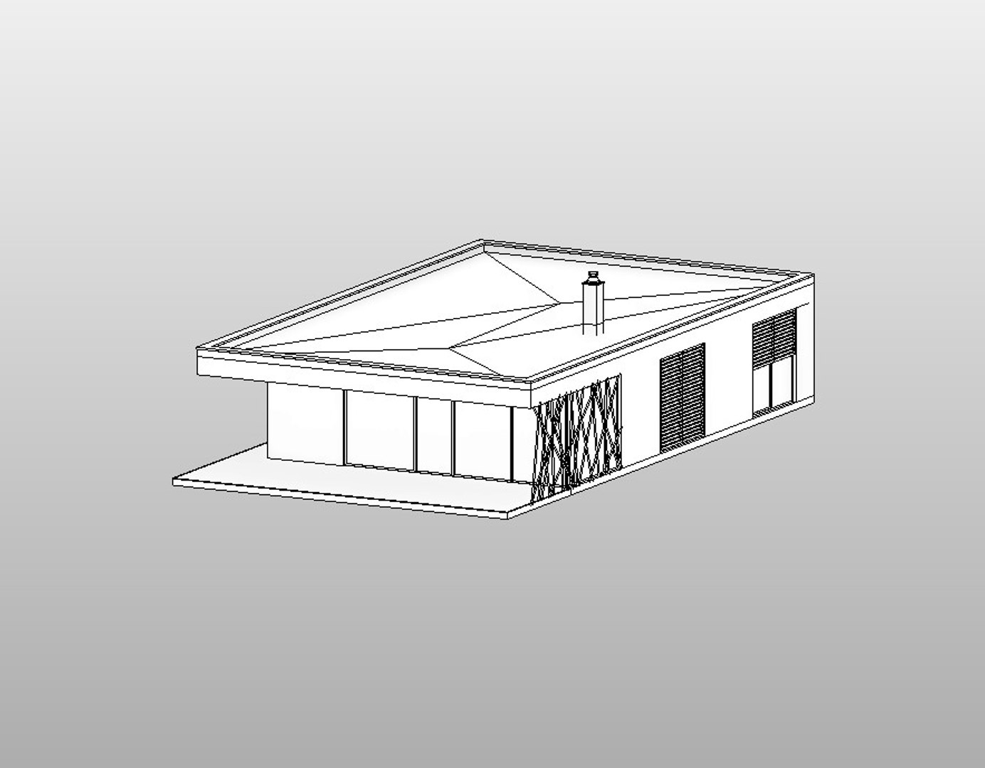 Bungalow 4 - Created With Fully Parametric Revit Families Model ...