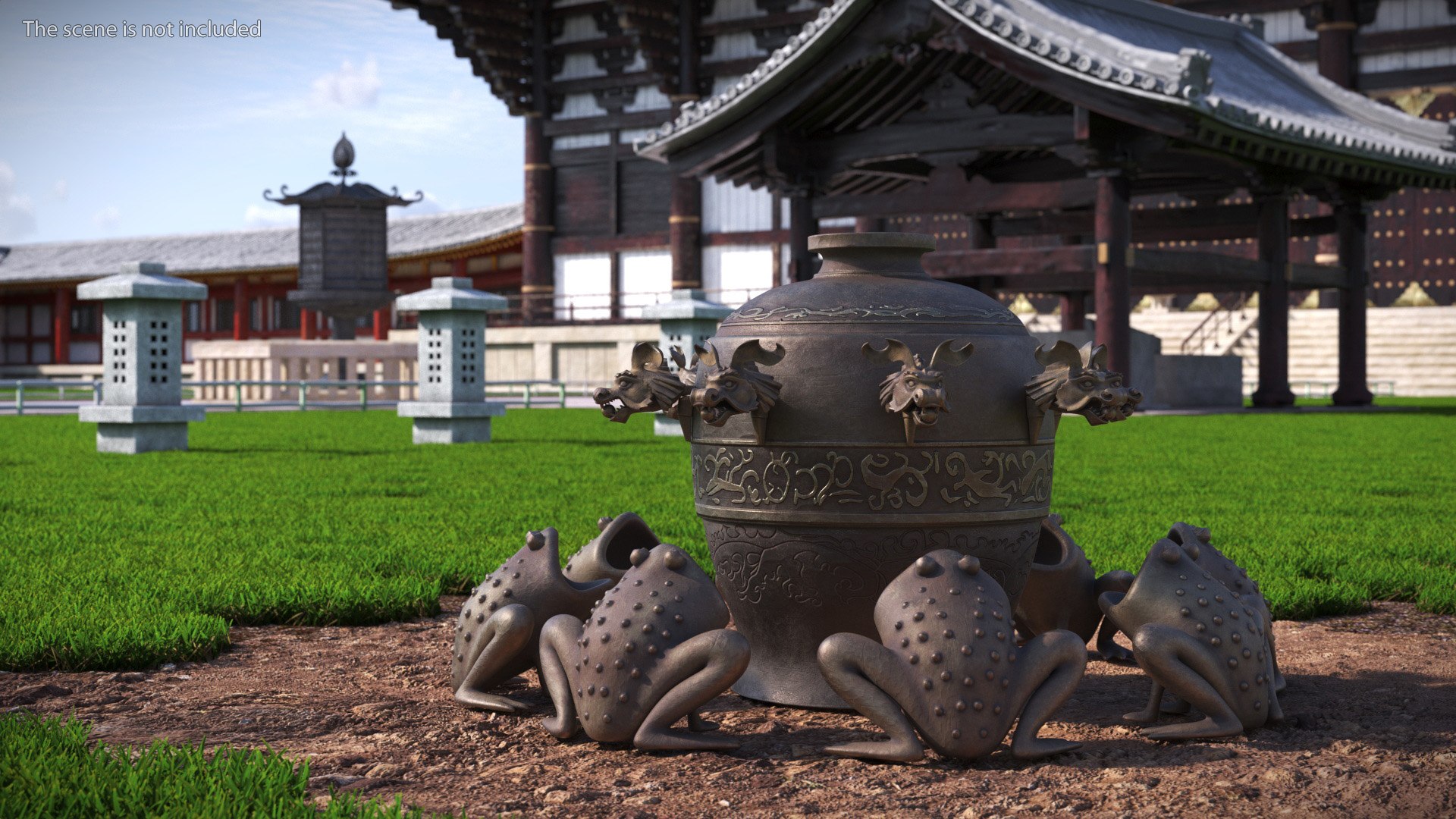 3D Ancient Chinese Seismograph On Ground - TurboSquid 2417420