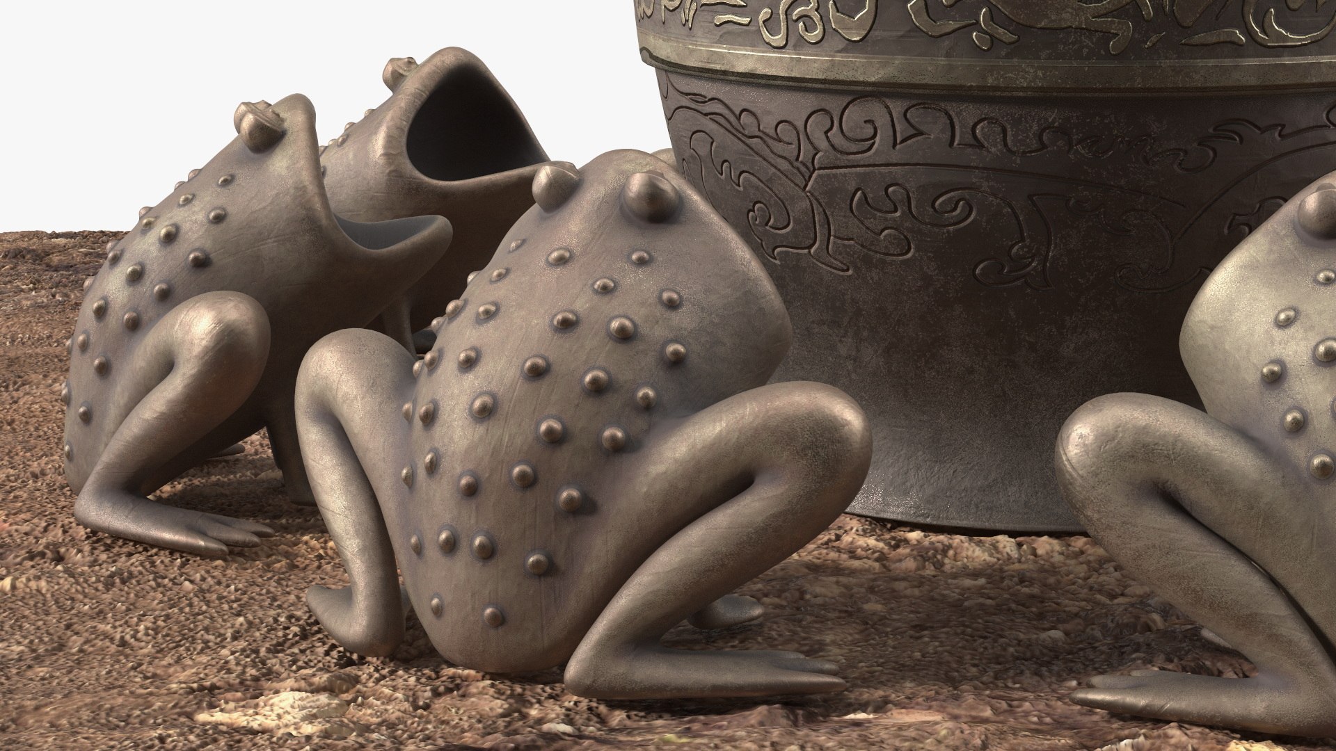 3D Ancient Chinese Seismograph On Ground - TurboSquid 2417420