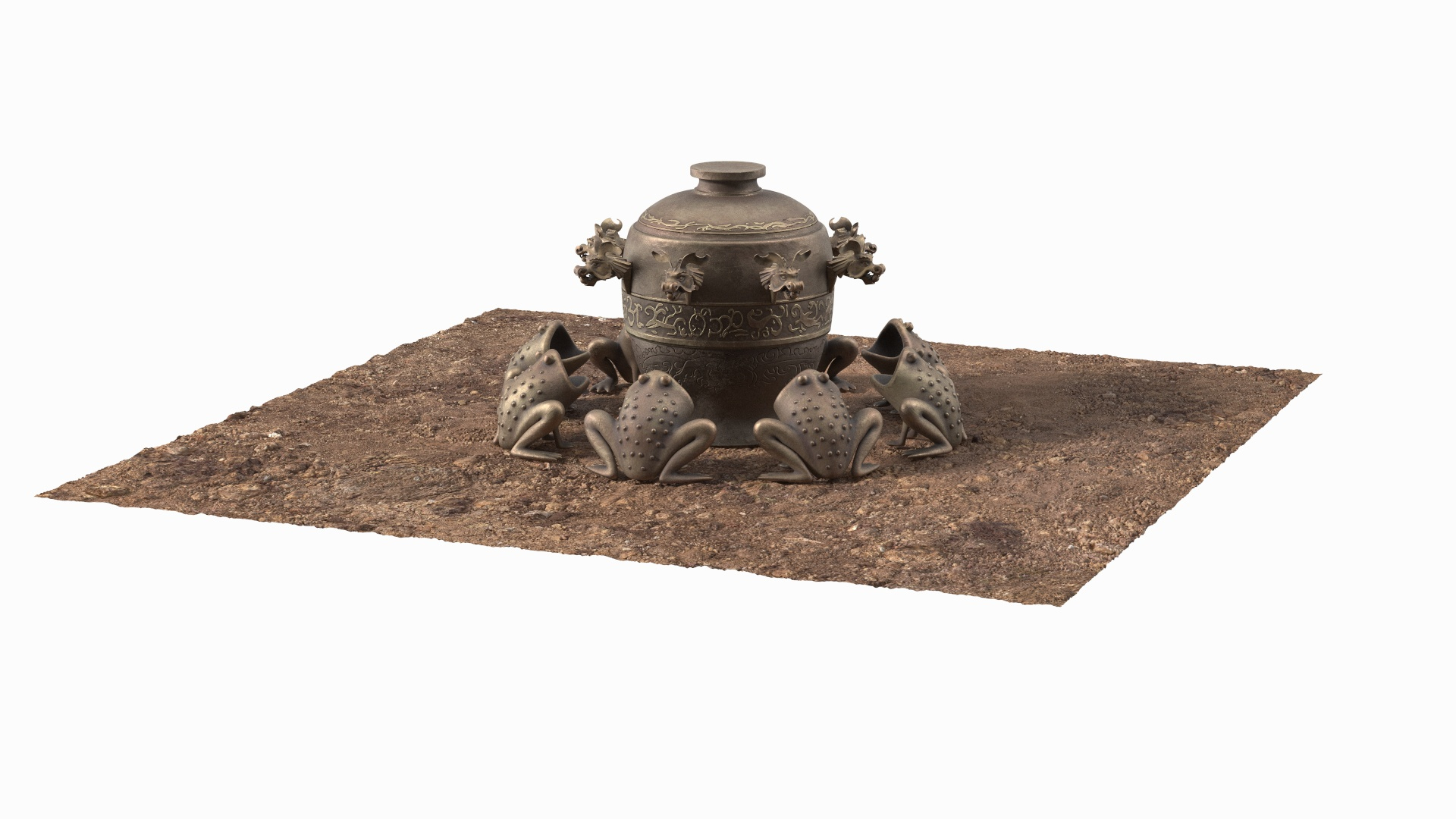 3D Ancient Chinese Seismograph On Ground - TurboSquid 2417420