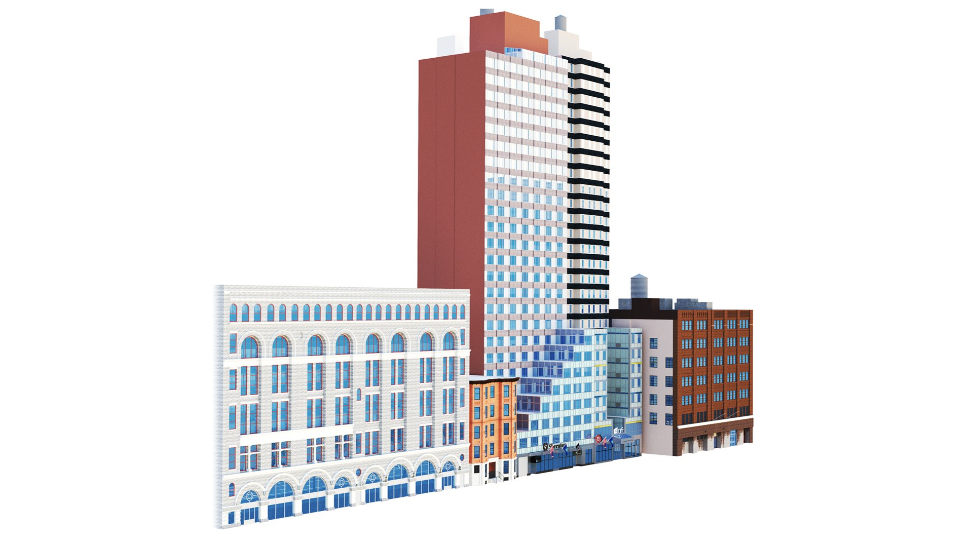 3D Model Facade Of City Point Brooklyn New York Buildings - TurboSquid ...